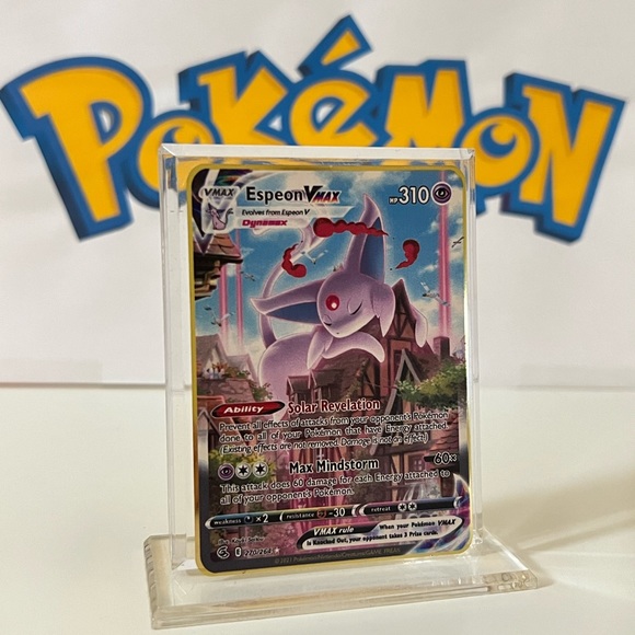 Pokemon | Toys | Pokmon Espeon Vmax Fusion Strike 27264 Metal Gold Card ...